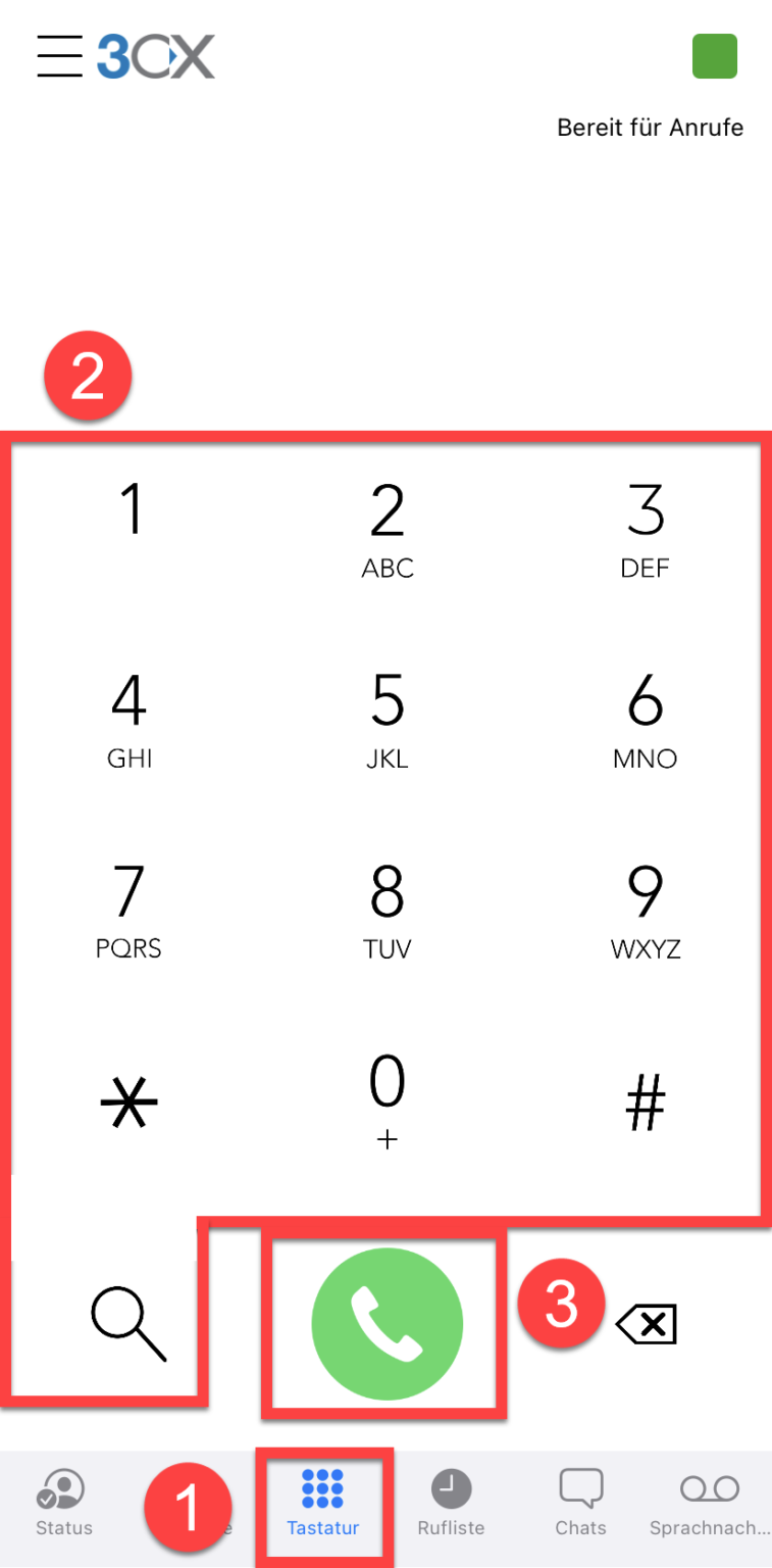 3CX für iOS: Einen Anruf tätigen – AWeb Informatik Anleitung